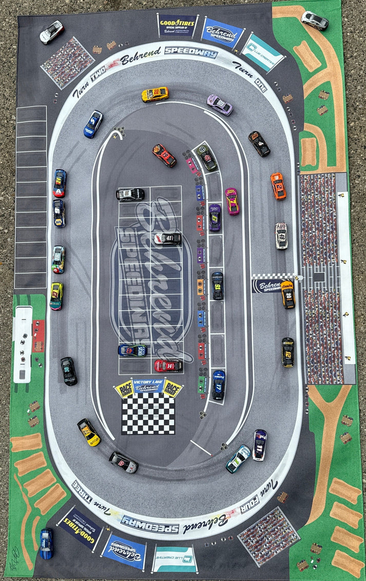 Behrend Speedway - Kids Racetrack Playmat - 3 ft. x 5 ft. – Behrend ...